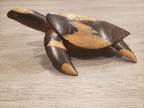 Hand Carved Turtle, polynesian wood carving, Micronesia handicraft | eBay