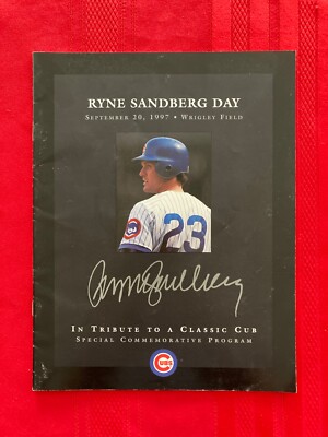 1997 MLB Ryne Sandberg Day program / Chicago Cubs / 9-20 / Wrigley ...