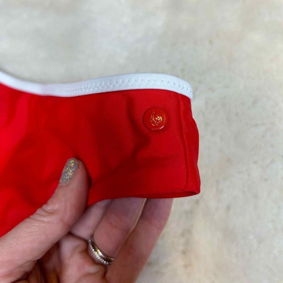 Volcom Coco Ho Red & White Cheeky Bikini Bottoms XS | eBay
