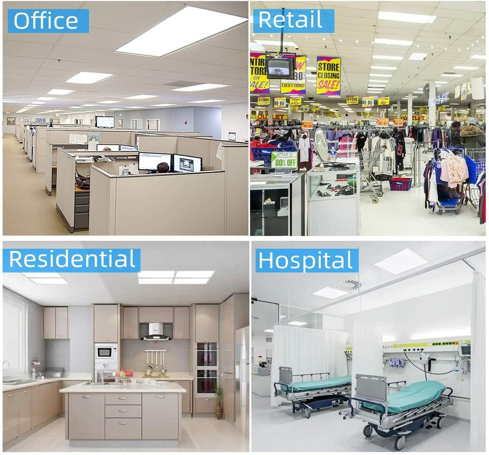 2x4(FT) LED Flat Panel Light Commercial Rectangle Ceiling Troffer ...