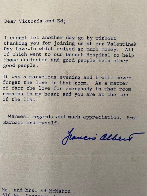 Frank Sinatra Letter to Ed McMahon | eBay