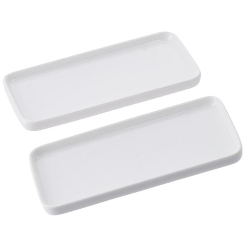 2 Pcs Rectangle Bathroom Tray White Soap Tray New Ceramic Tray Kitchen ...