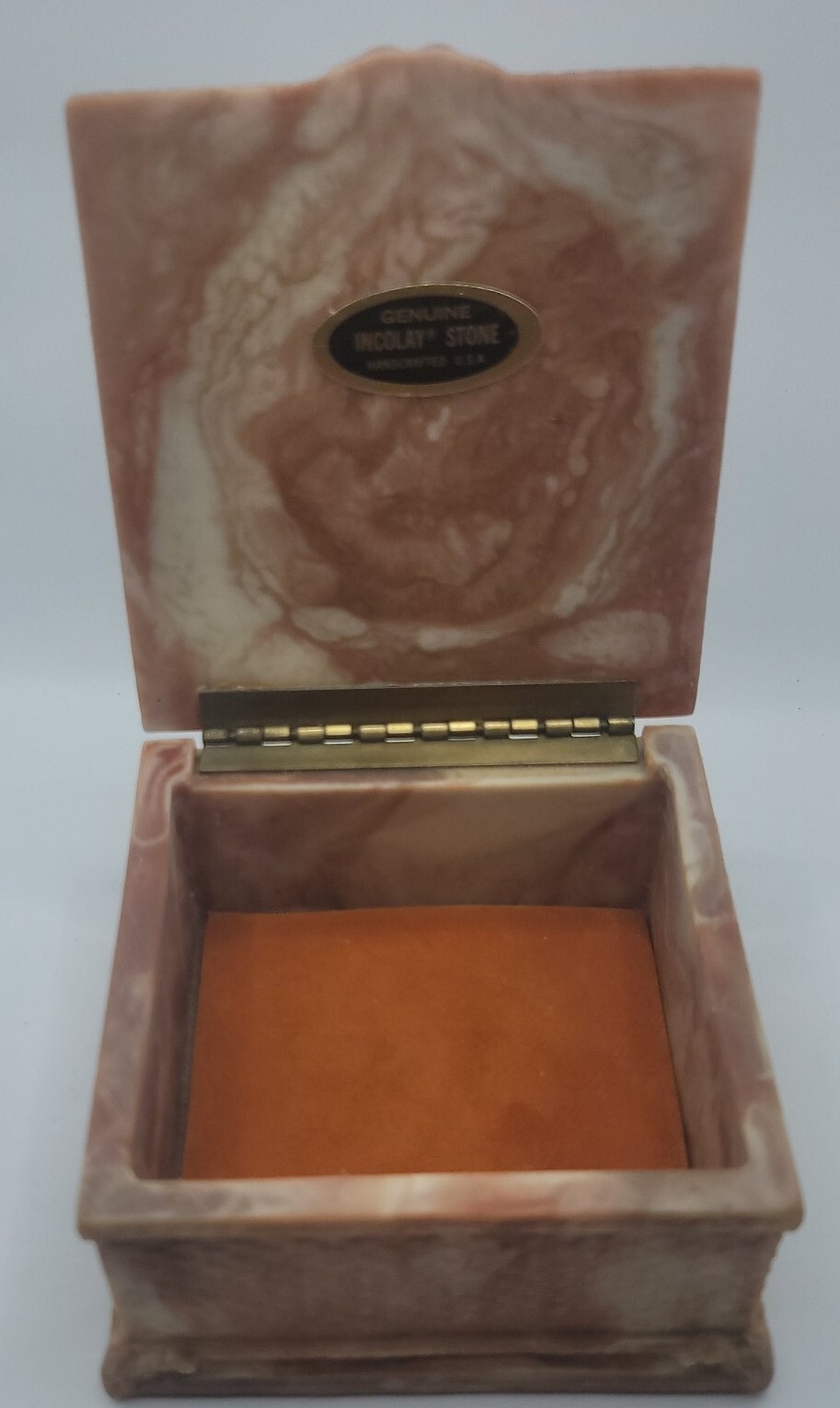 Incolay Stone Jewelry Box With Cameo And Velvet Lining Rare | eBay