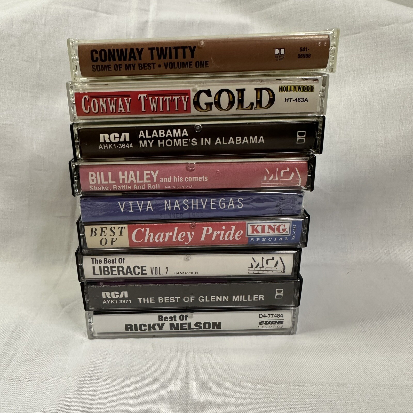 Lot of 9 Cassette Tapes Charley Pride Glenn Miller Ricky Nelson Alabama ...