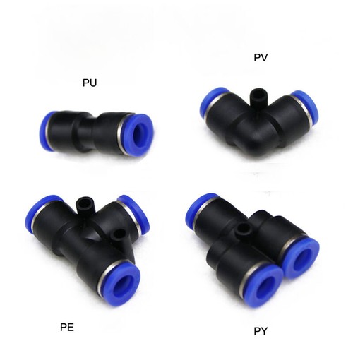 Nylon Plastic Pneumatic Push Fit Fittings Hose Tube Clamps Connector ...