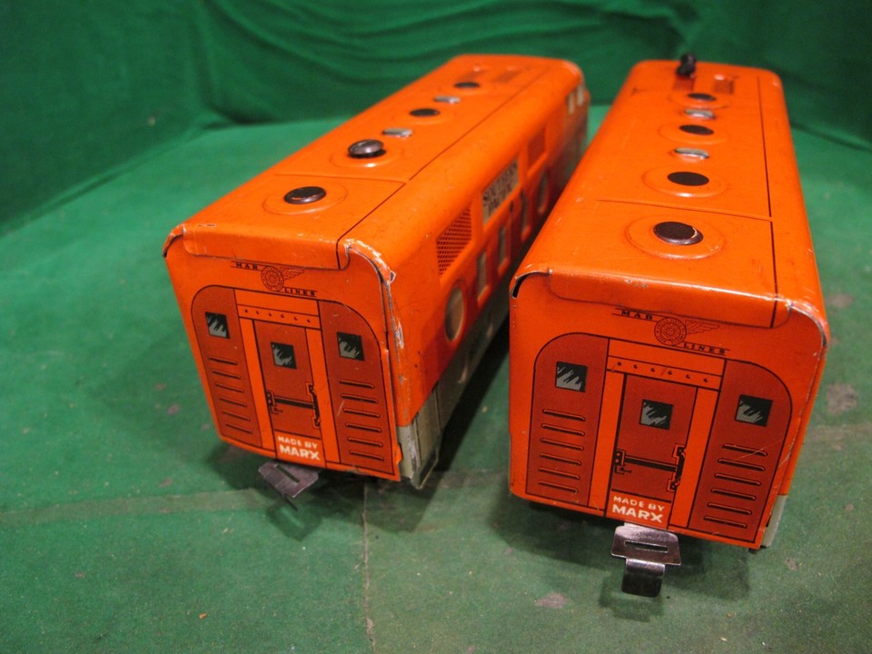 Pair Of MARX LINES Southern Pacific 6000 Tin Litho Train Engines Pre ...