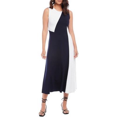 Karen Kane Womens Navy Colorblock Long Summer Maxi Dress S BHFO 0233 | eBay
