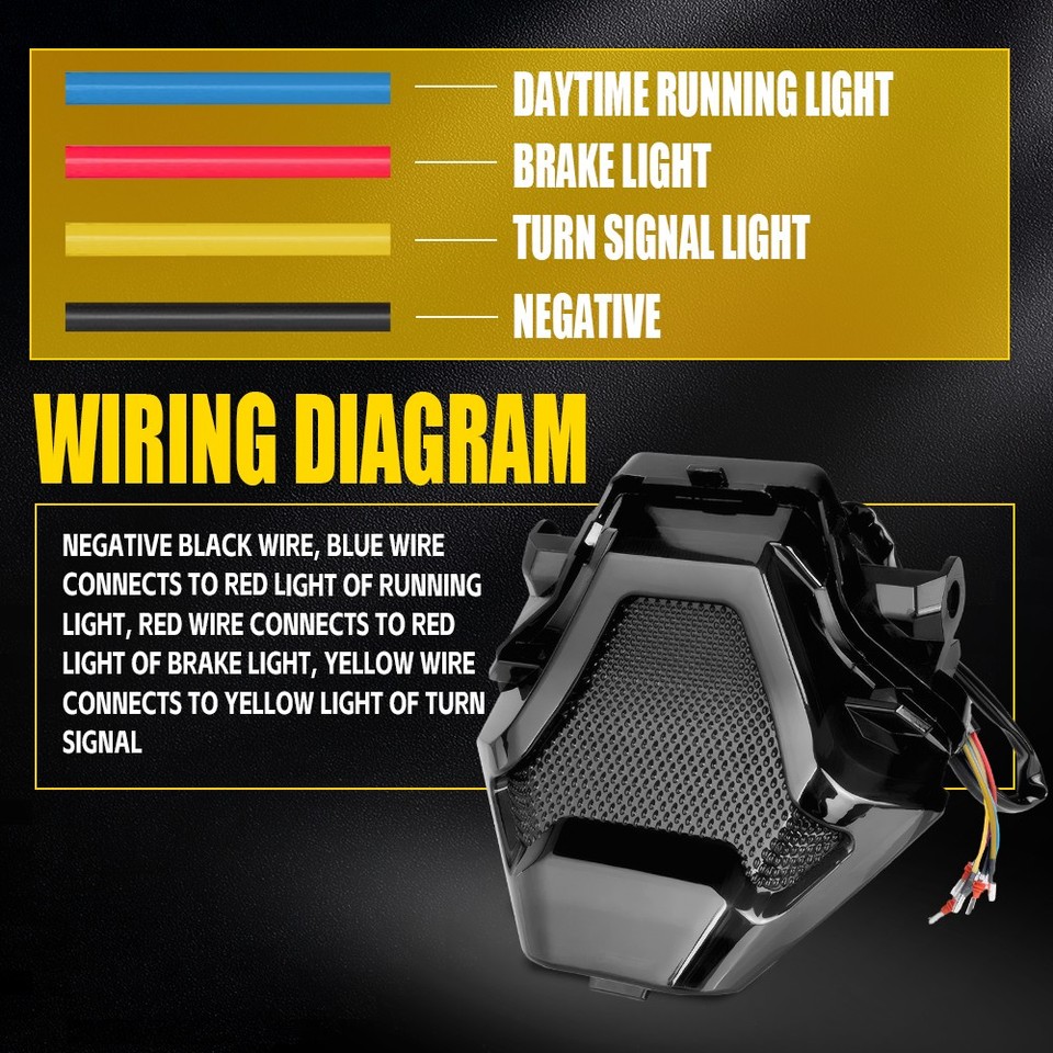 For Yamaha YZF R3 R25 2013-2020 MT07 FZ07 2013-2017 LED Tail Light Turn ...