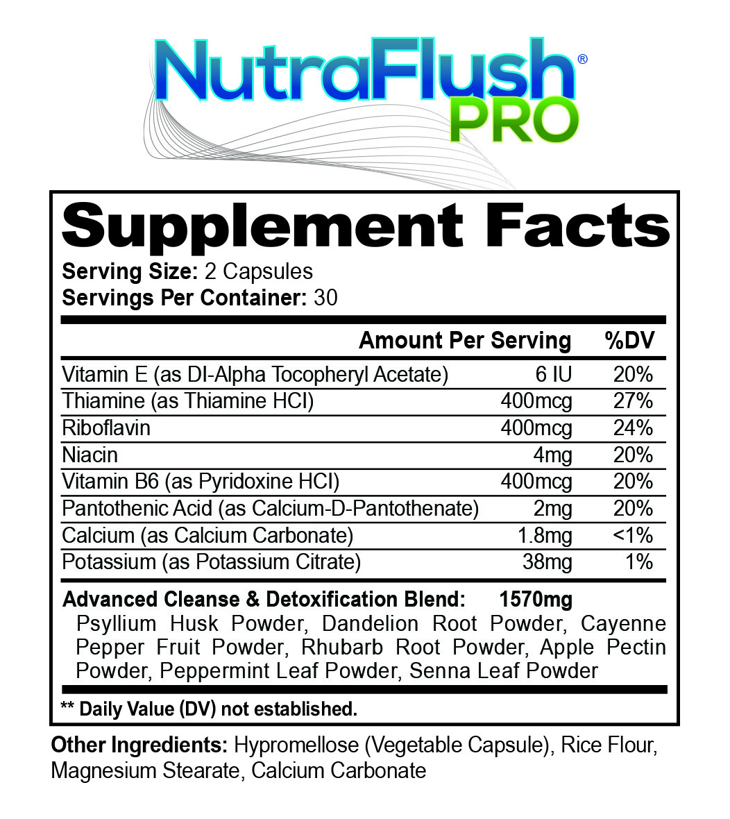 NutraFlush #1 COLON CLEANSE Detox Cleanser Pill ~ Best Cleansing Diet ...