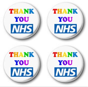 4 X THANK YOU NHS - BUTTON PIN BADGES - 1 inch / 25mm - RAINBOW | eBay