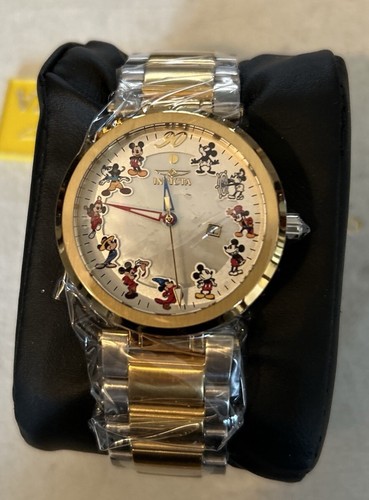 New Invicta Disney® Mickey Mouse Women 38mm LtdEd White MOP Dial Gold ...