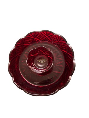 Vintage Shannon Crystal Ruby Red Chip & Dip 2 Piece Set Dublin Red ...