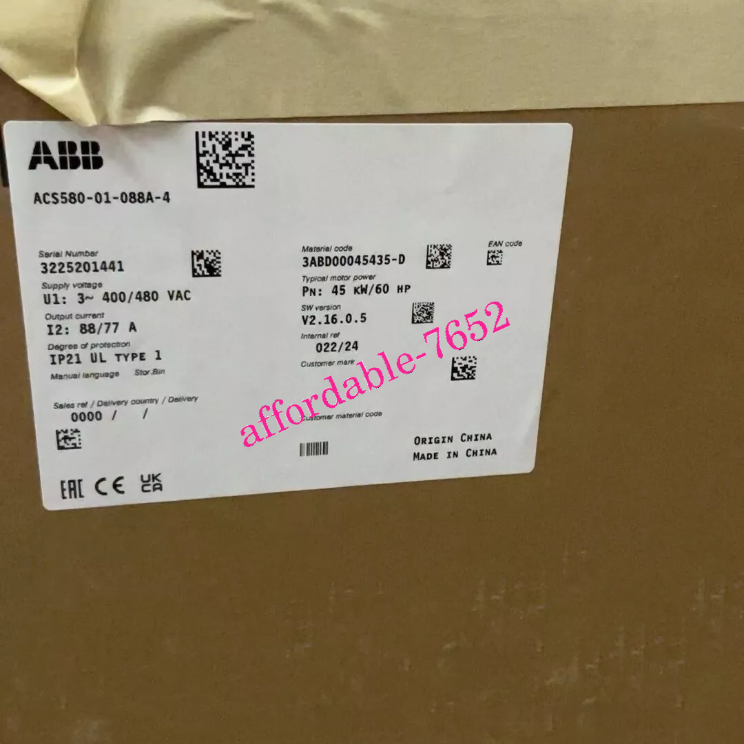 1pcs NEW ABB 580 series ACS580-01-088A-4 45KW frequency converter FedEx ...