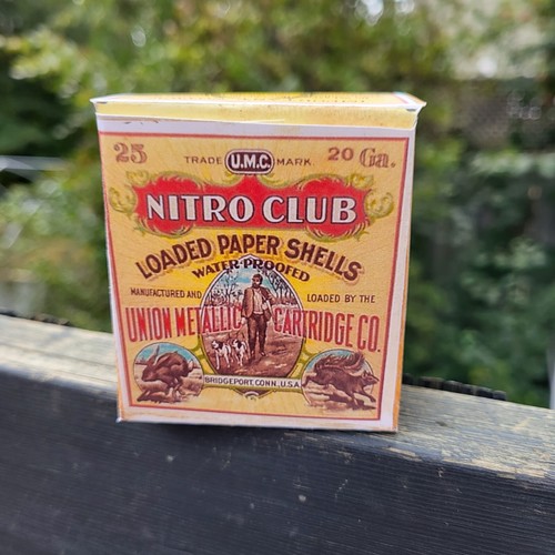 Vtg U.M.C. Nitro Club Loaded Paper Shell Empty Box Super X 20 ga ...