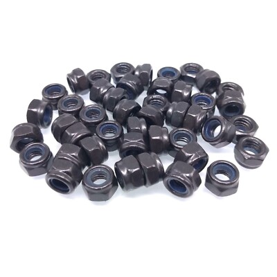 X25 M6 1.0 NYLOC NYLON INSERT LOCKNUT HEX METRIC STEEL LOCKING NUT ...