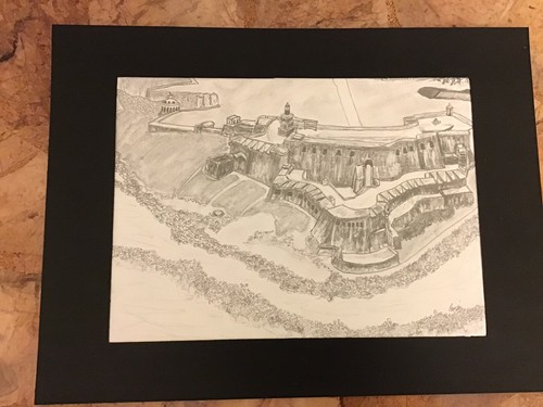 Pencil Sketch El Morro Castle Old San Juan Puerto Rico | eBay