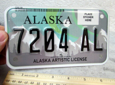 Alaska Motorcycle License Plate Artistic style 2000s plate, 7204 AL ...