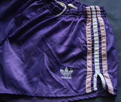 ADIDAS SHORTS D5 Glanz Sprinter Nylon Shiny Silky Retro Vintage Sports ...