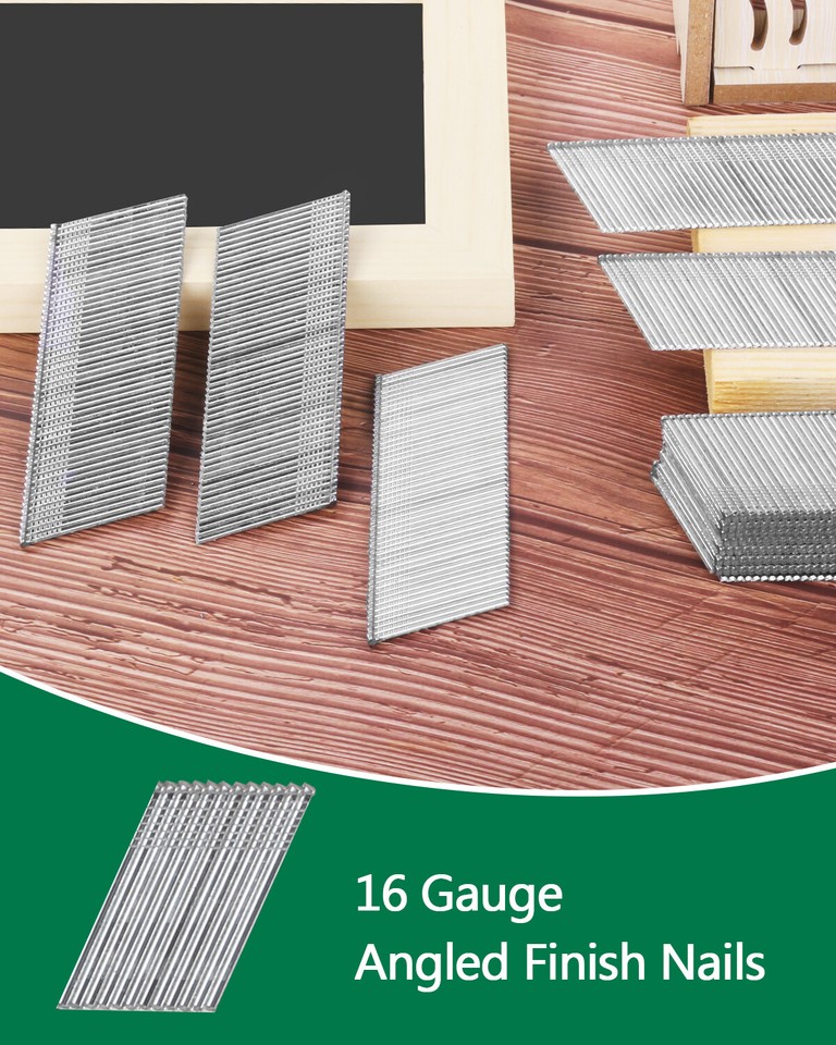 meite 16 Gauge 20 Degree Angled Finish Nails GAL. 1-1/2 to 2-1/2 Inch ...