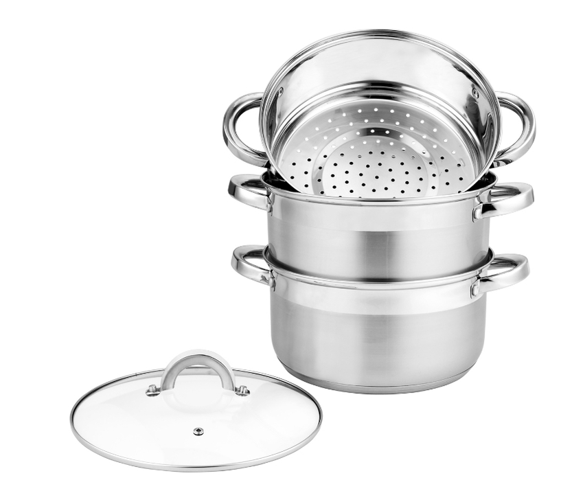Stainless Steel Dumpling Steamer Mantovarka 2-tiered 5.4 L Kazakh Uzbek ...