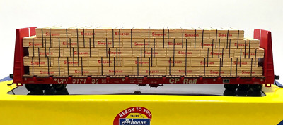 HO ATHEARN 92716 60' BULKHEAD WITH LUMBER LOAD CANADIAN PACIFIC CP ...