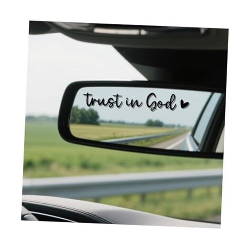 4PCS Trust in God Car Rearview Mirror Stickers, Self Affirmations Black ...
