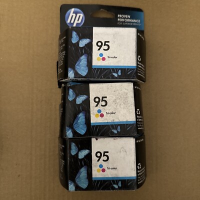 3 pack HP 95 Color Ink Cartridge Lot C8766WN New Box Exp 2014-2015 ...