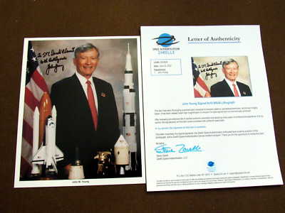 JOHN YOUNG APOLLO 10 STS-1 ASTRONAUT SIGNED AUTO NASA LITHO PHOTO ...