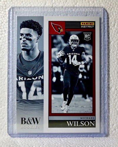 Michael Wilson 2023 Panini NFL #28 Black & White Rookies Card Cardinals ...