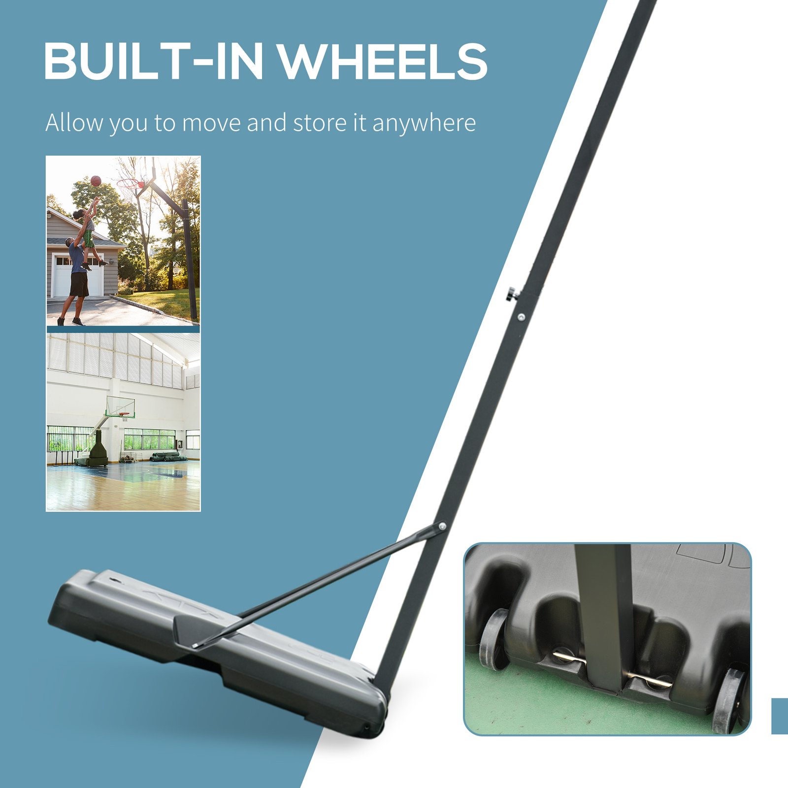 Basketball Hoop Height Adjustable Pole With Roller Base Black EBay basketball-hoop-height-adjustable-pole-with-roller-base-black-ebay