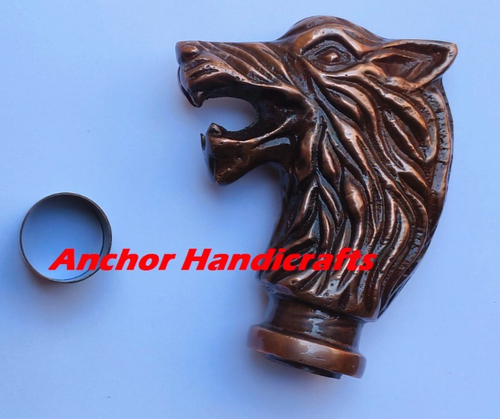 Handmade vintage Finish Wolf Handle for wooden Walking stick AND CANES ...