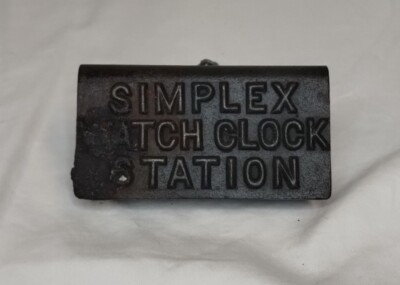 Vintage Iron Simplex Watch Clock Station *Key Broken* | eBay