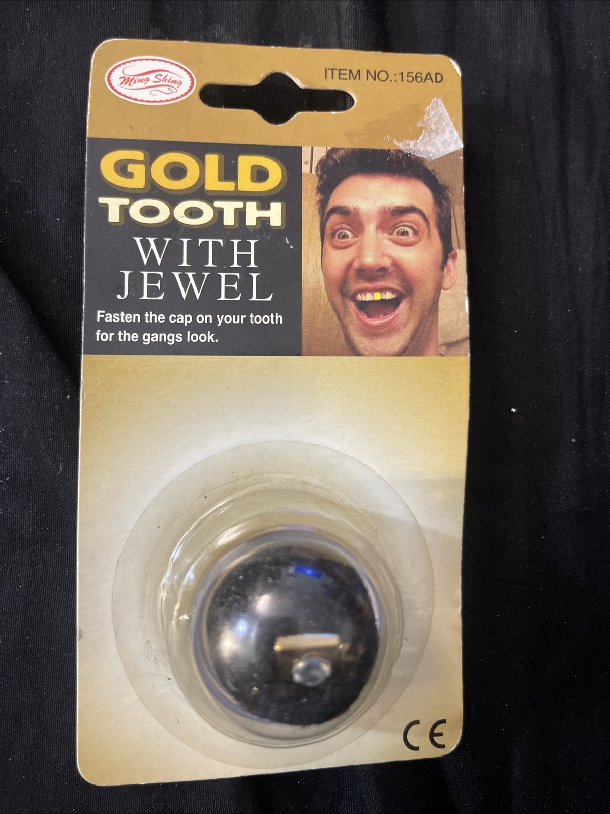 Gold Plated Small Single Tooth Cap With Diamond Jewel Fasten Cap On ...