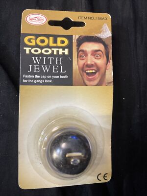 Gold Plated Small Single Tooth Cap With Diamond Jewel Fasten Cap On ...