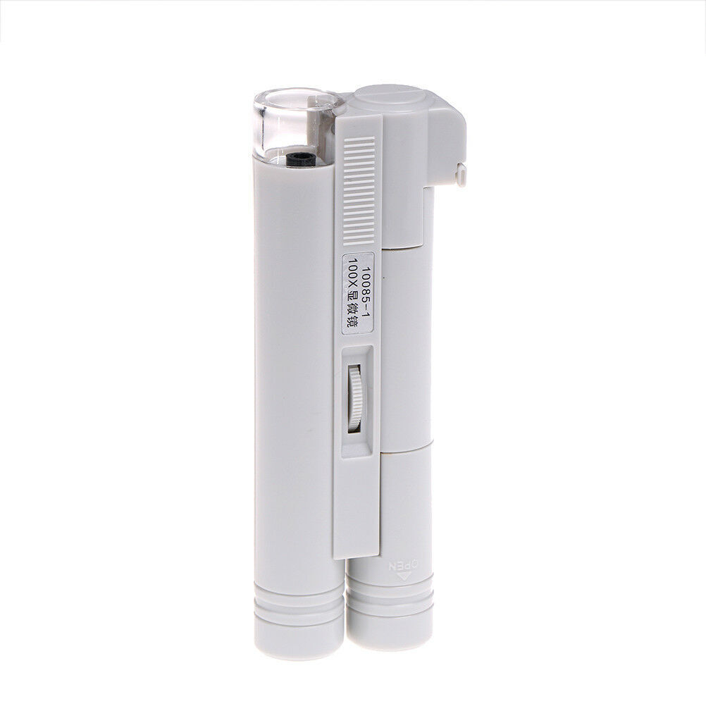 100X Portable Pocket Microscope Mini Foldable Magnifier with LED ...