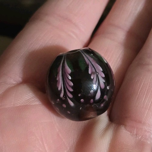 Large Lampwork Feather Glass Focal Bead Black and Purple | eBay