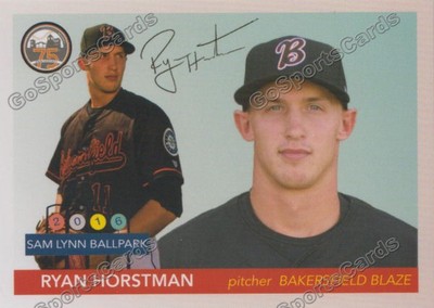 2016 Bakersfield Blaze Ryan Horstman RC Rookie Mariners Minor | eBay