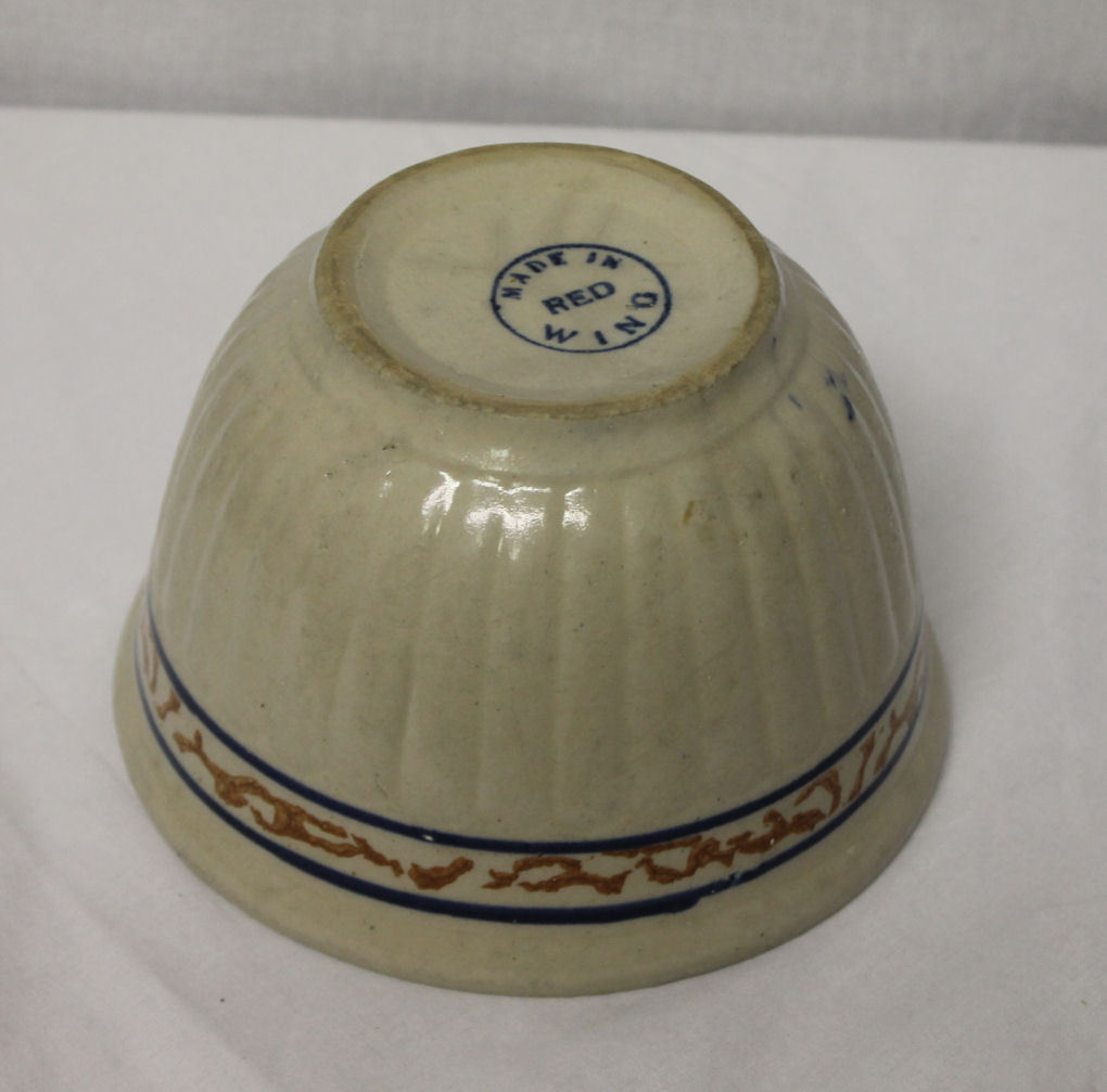 Red Wing Grey line Sponge band Stoneware Bowl - Hobel Bros Leigh ...