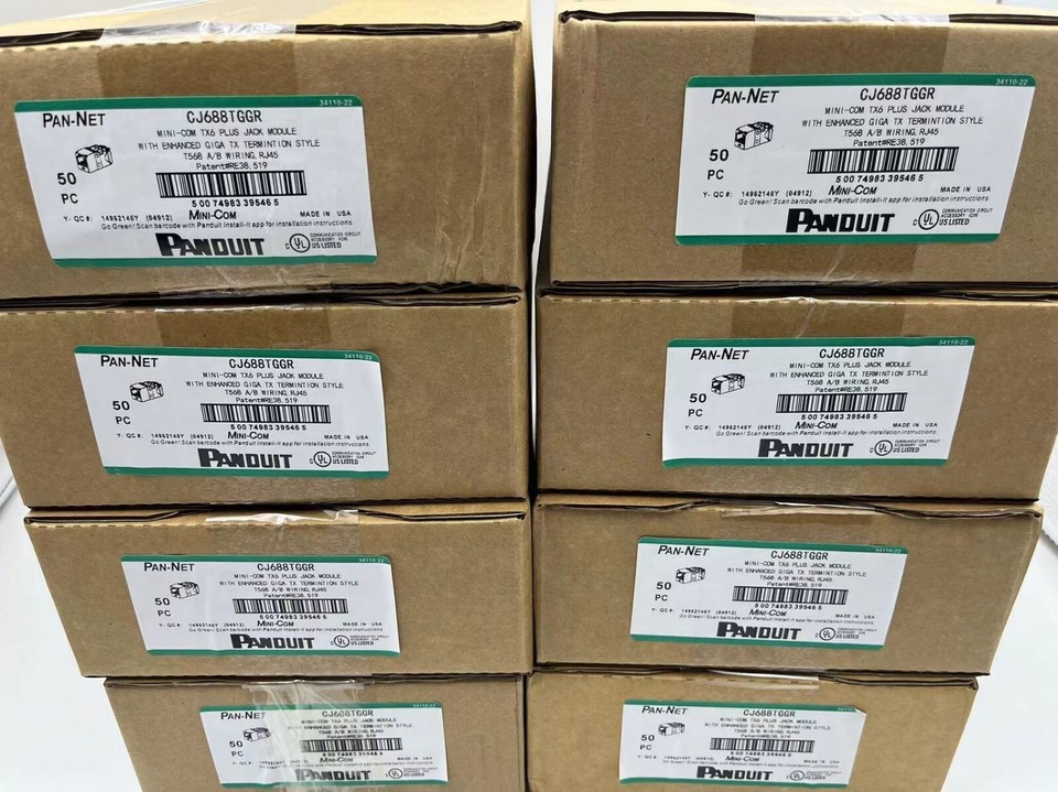 Panduit Giga TX Cat6 Network jack CJ688TGIW CJ688TGBU CJ688TGGR ...