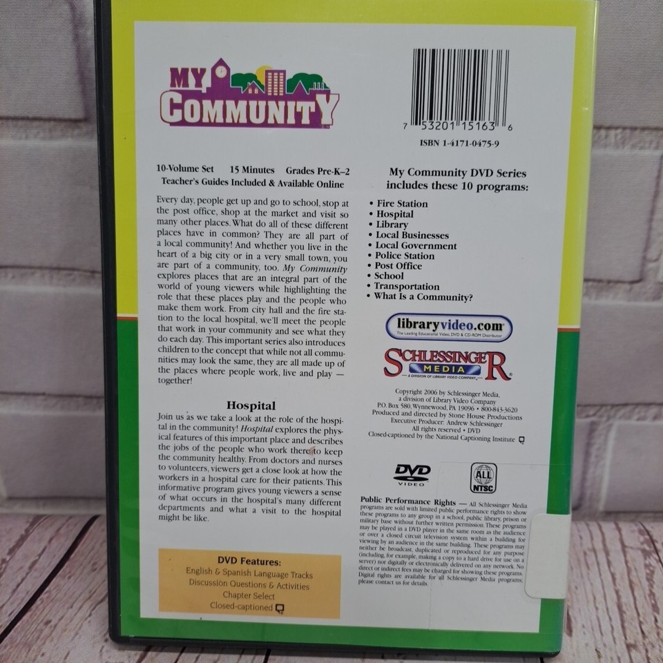 8- Educational Children's DVD's, My Community, Schlessinger Media, Home ...
