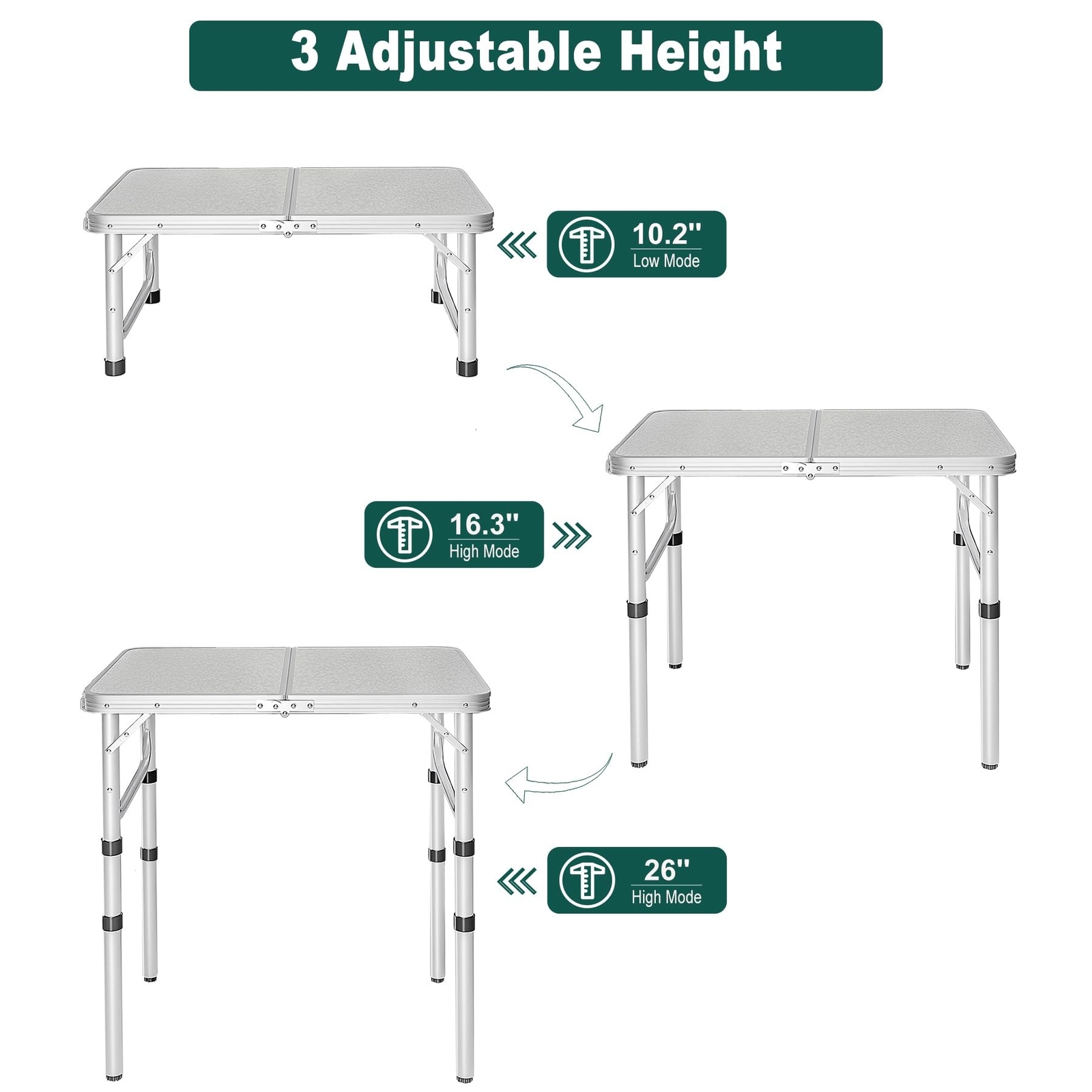 RedSwing Small Folding Table 2 Feet, Small Foldable Table Adjustable ...