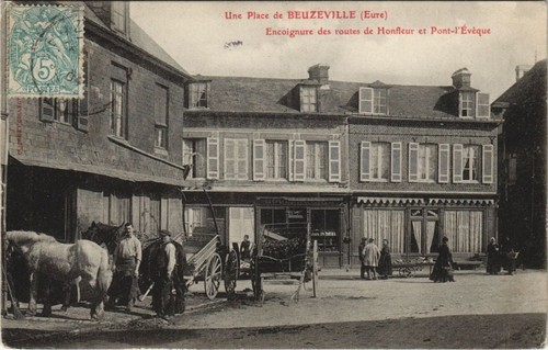 CPA Une Place de BEUZEVILLE (43387) | eBay