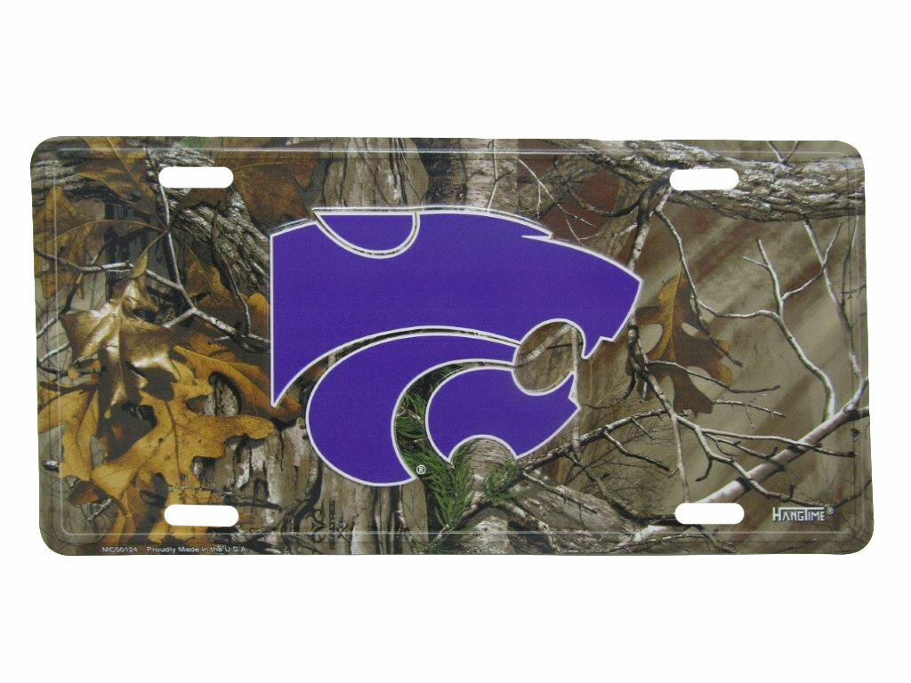 Kansas Wildcats K-State Camo Camouflage 6"x12" Aluminum License Plate ...