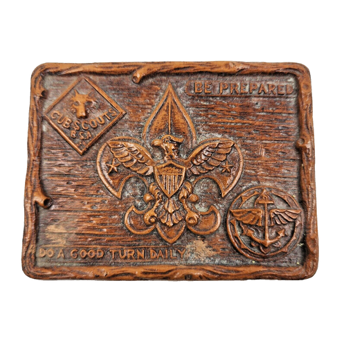 Vintage Boy Scouts Plaque, Cub Insignia and Explorer Insignia, Be ...