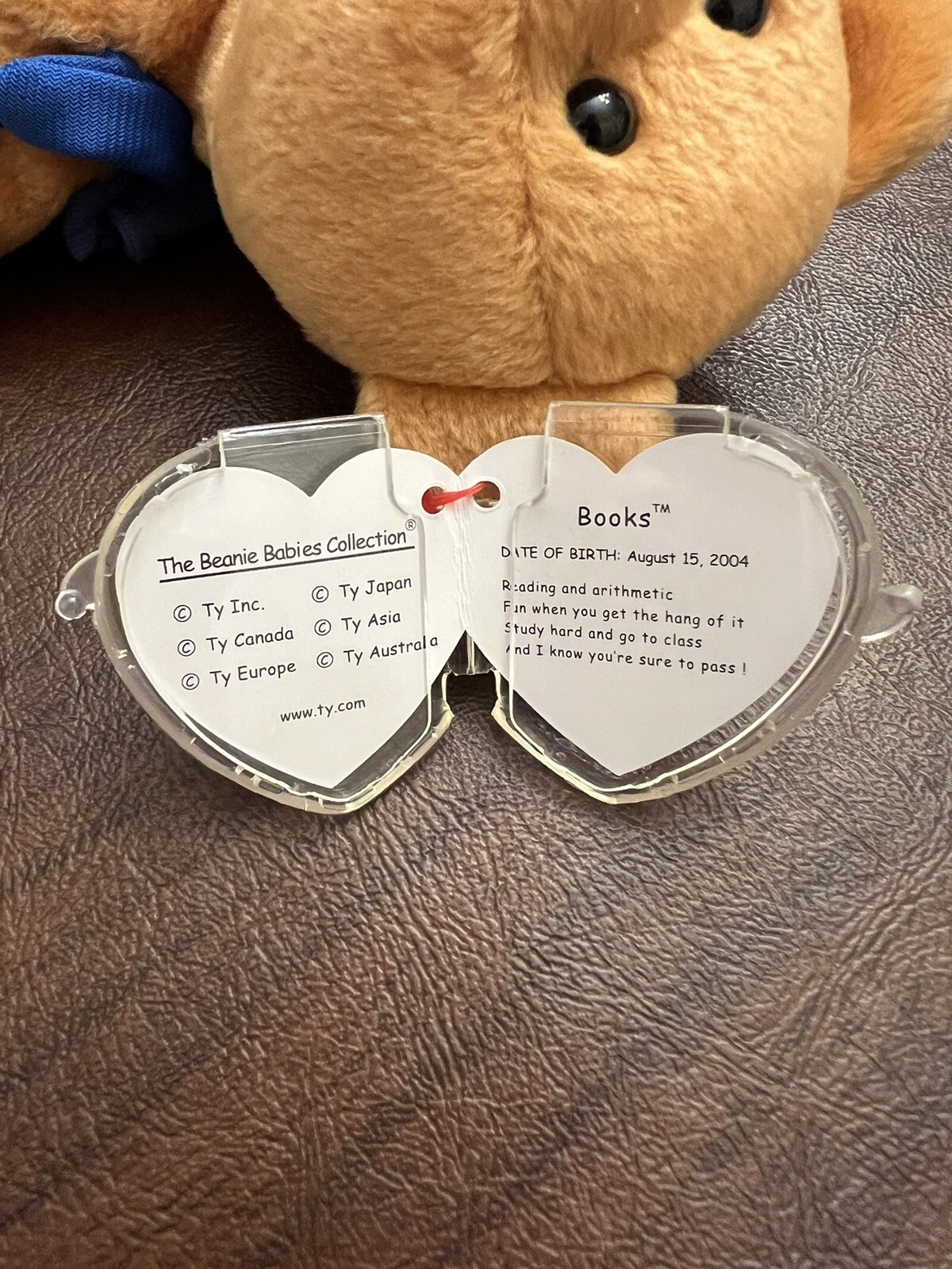 Ty Beanie Baby “Books” 2004 Back To School Blue Bear Plush 8.5” Tag ...