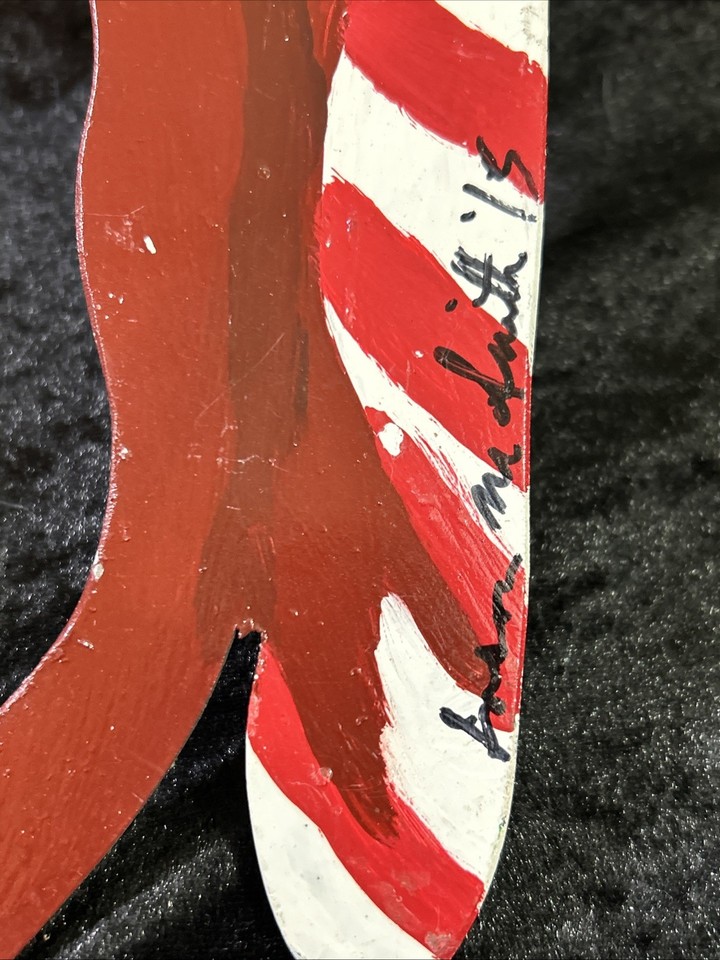 Hand Crafted Cut Out Metal & Hand Painted Candy Cane w/Ribbon by Jason ...