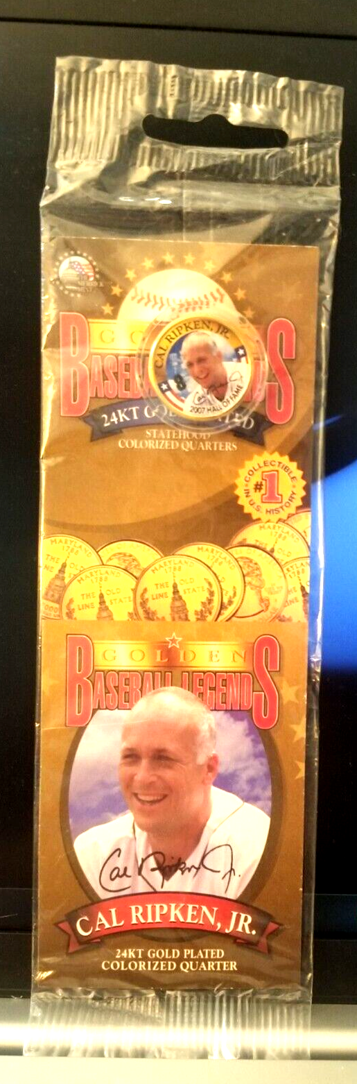 Golden Baseball Legends 24KT Gold Plated Colorized Quarter Cal Ripken ...