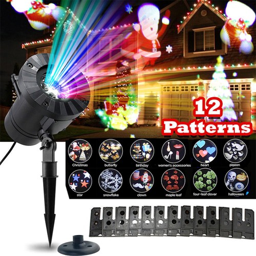 LED Christmas Laser Projector Light Snowflake Waterproof Outdoor Garden ...