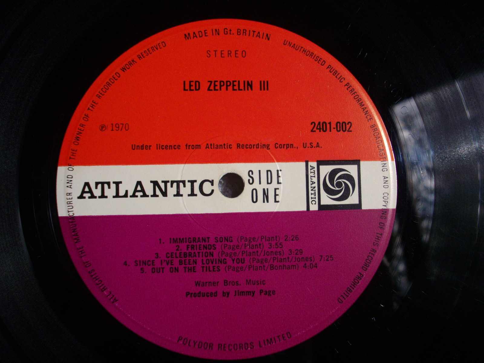 Led Zeppelin ‎– Led Zeppelin III Label: Atlantic ‎2401-002,Vinyl, LP ...