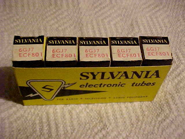5 Vintage Radio Electronic Tubes Sylvania 6GJ7 ECF801 NOS Made in ...